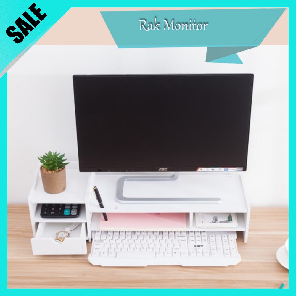 Jual Rak Monitor Shabby Chic Tempat Laptop Rak Multifungsi Kotak ...