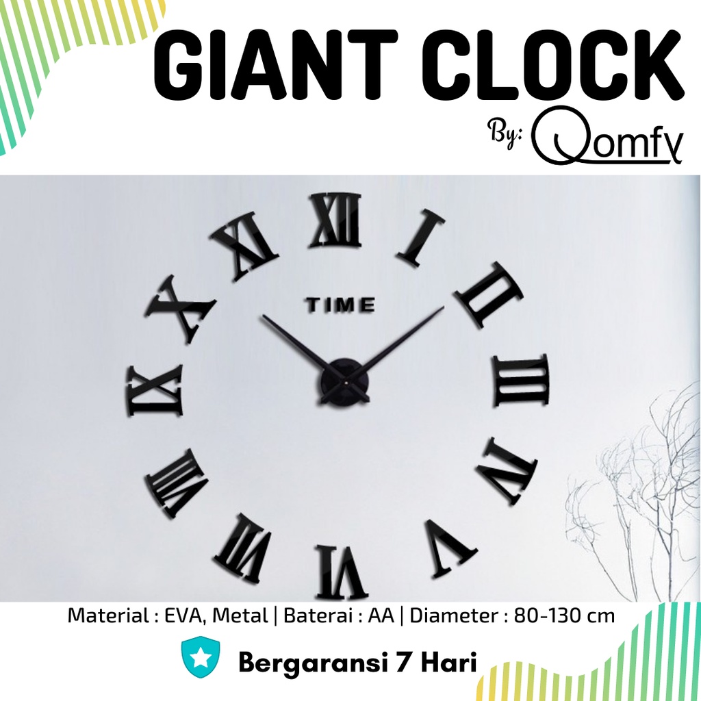 Jual Jam Dinding Tempel Besar Jumbo Dekorasi Dinding Ruang Tamu Kamar ...