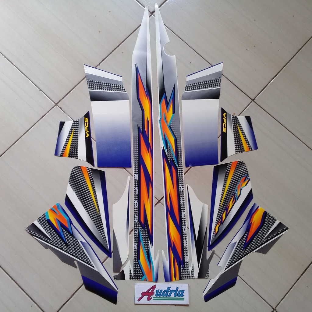 Jual Striping sticker motor yamaha f1zr 2004 sporty putih-biru | Shopee ...
