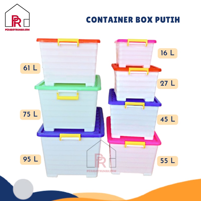 Jual Container Box Transparan Putih - SLP / Box Besar 55 75 95 Liter ...