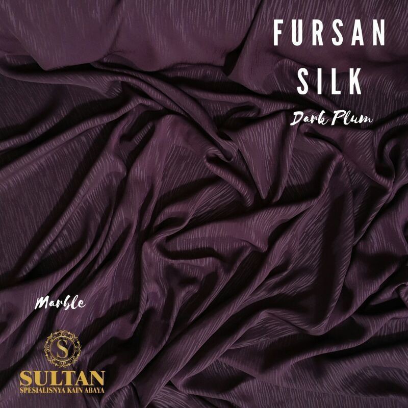 Jual Kain Abaya Sultan - Embos Marble Dark Plum Fursan Silk - 50 Cm ...