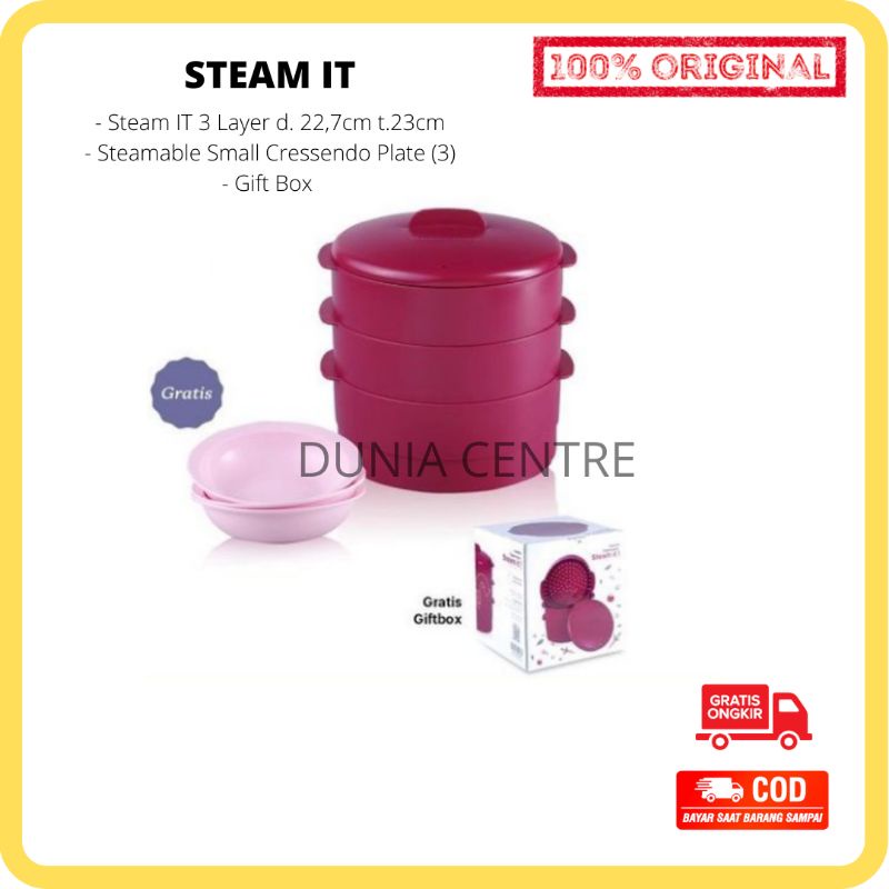 Jual PROMO TUPPERWARE PENGUKUS STEAM IT 3 LAYER ORIGINAL | Shopee Indonesia