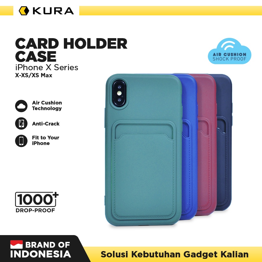 Jual KURA Card Holder Casing - Soft Case iPhone X Xs Max | Shopee Indonesia