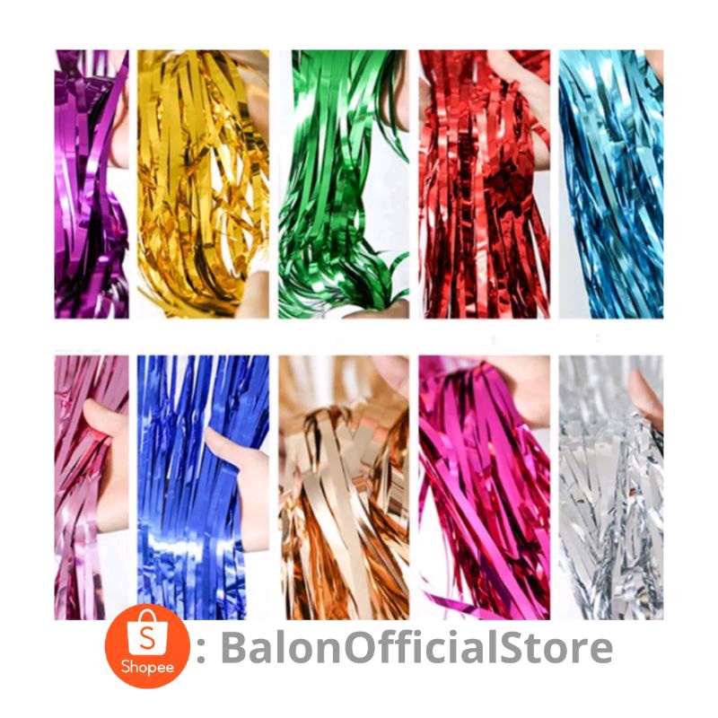 Jual BOS Tirai Foil premium backdrop curtain panjang ± 2 meter lebar ± ...