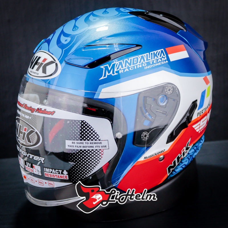 Jual NHK HELM R1 X MANDALIKA GP EDITION | BLUE | DOUBLE VISOR | Shopee ...