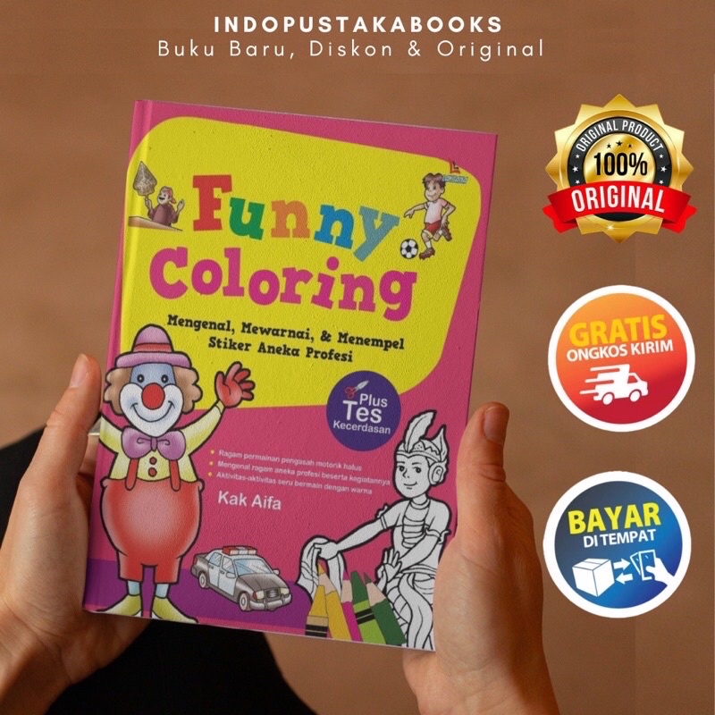Jual Buku Funny Coloring Menempel Stiker Aneka Profesi - Original ...