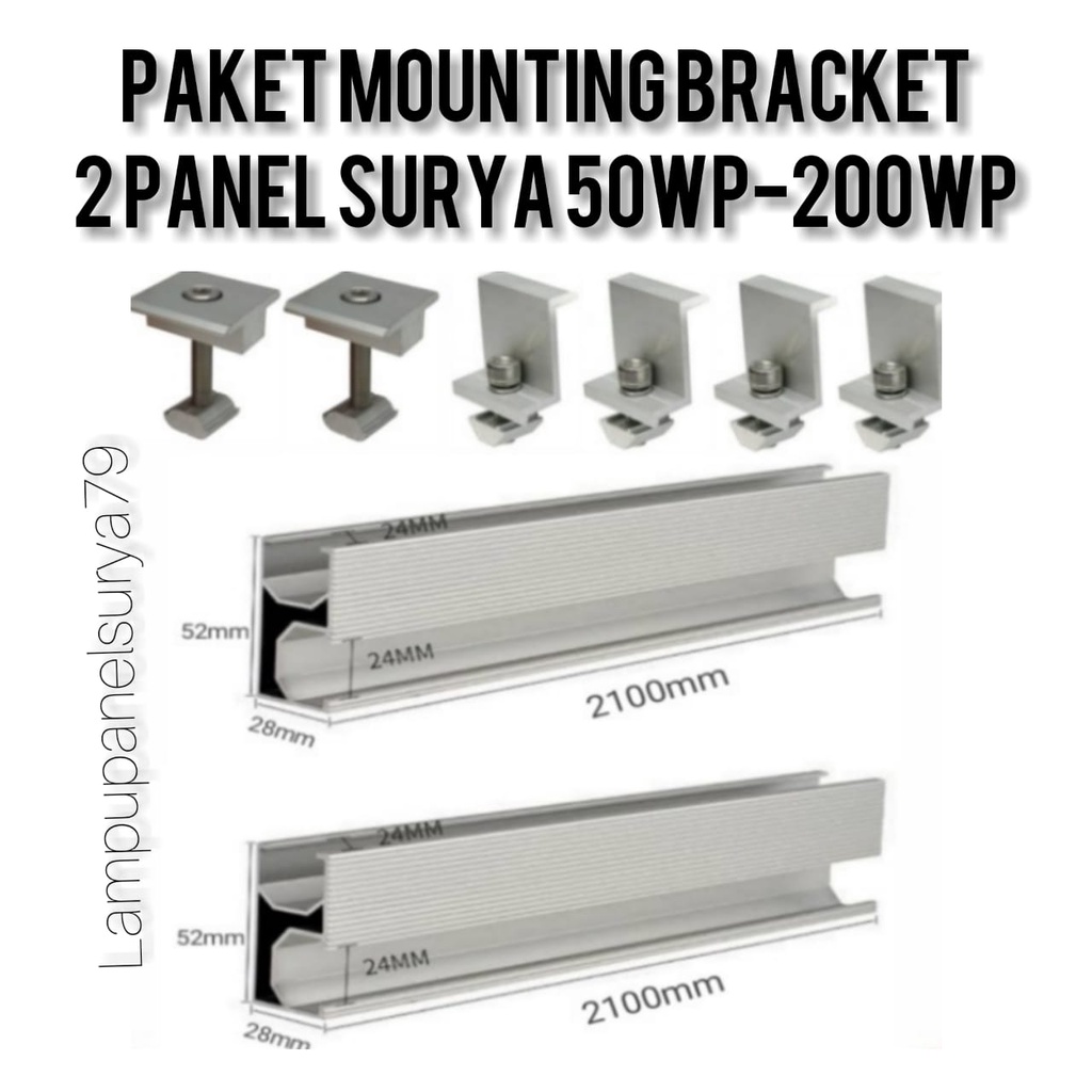 Jual Paket Mounting Bracket Panel Surya 50WP - 200WP - 2 Panel Surya ...