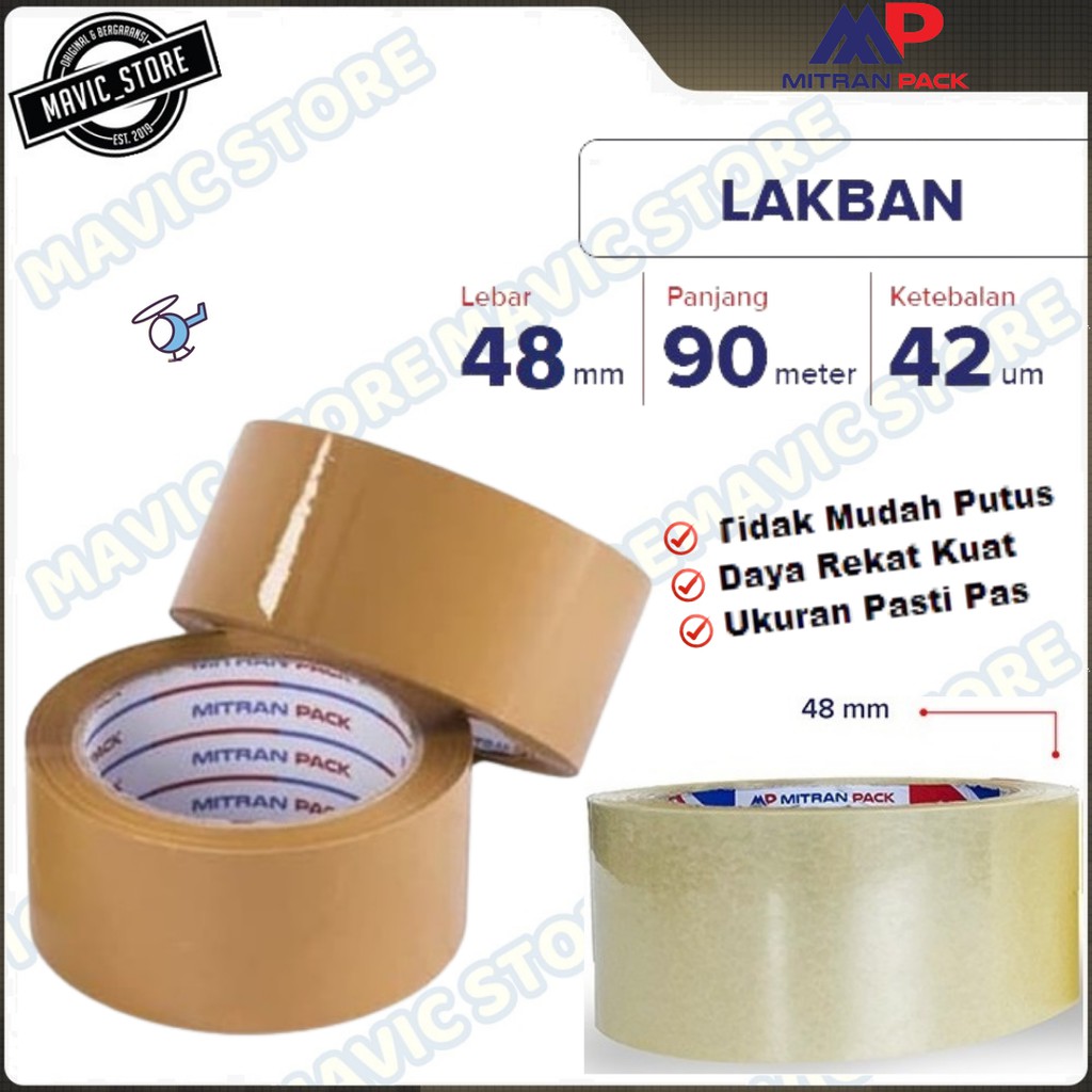 Jual MITRAN PACK Lakban Bening / Coklat 45 mm x 90 Meter Ekonomis | Shopee Indonesia