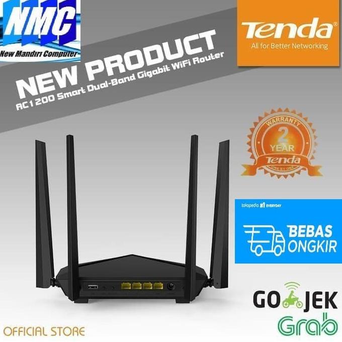 Jual TENDA AC10U AC1200 Smart Dual-Band Gigabit WiFi Router | Shopee Indonesia