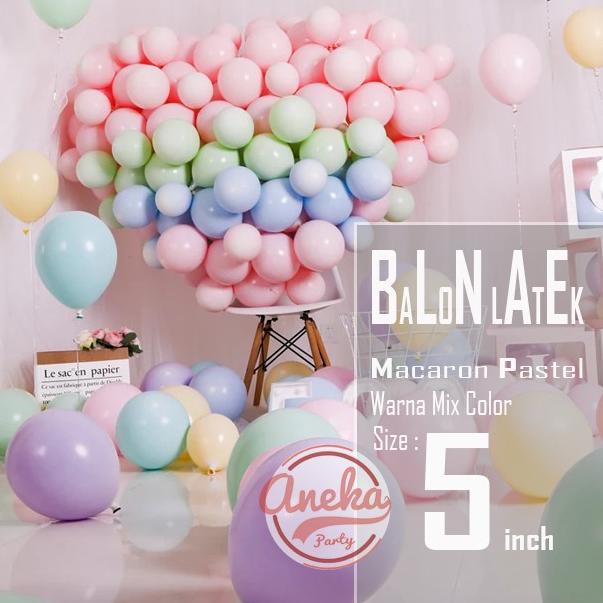 Jual Bagus Dipakai Balon Latex Pastel Macaron 5 inch / balon macaron ...