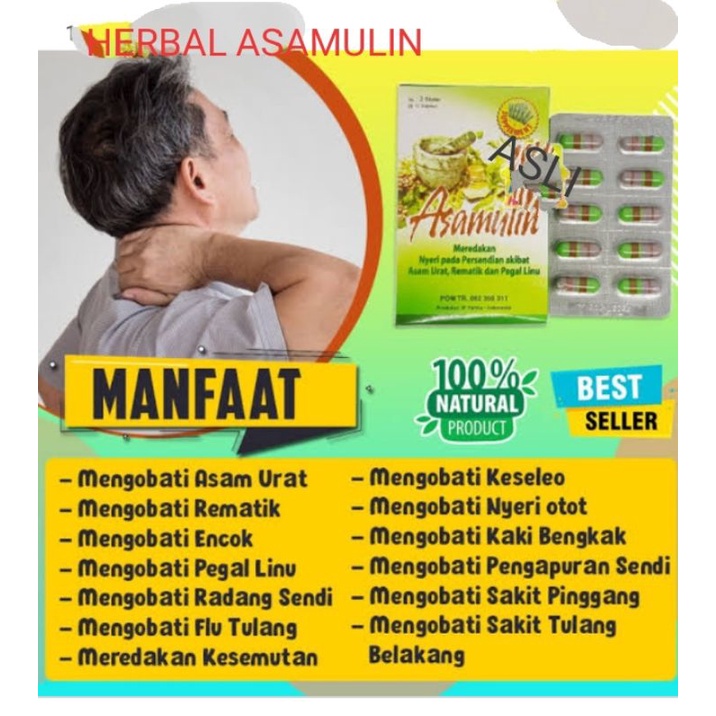 Jual ASAMULIN original herbal asam urat linu linu 30 kapsul | Shopee ...