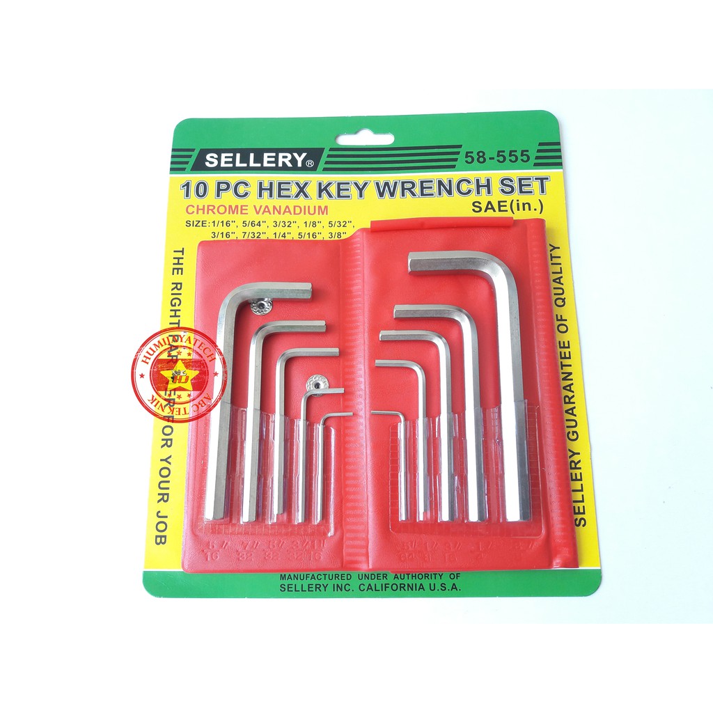 Jual Kunci L Set Ukuran Inch Sellery 58-555 | Shopee Indonesia
