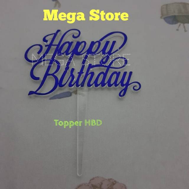 Jual Topper Happy Birthday/Topper ultah/Topper biru/Hiasan ulang tahun ...