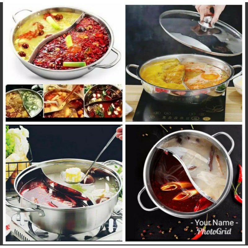 Jual Panci Hotpot Sekat / Suki Shabu Stainless Pot 28n30 / PANCI SUKI ...