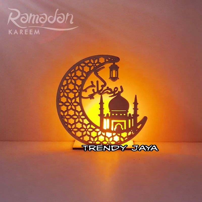 Jual Pajangan Lampu Dekor Muslim Islamic Ramadhan Bahan Kayu Untuk ...