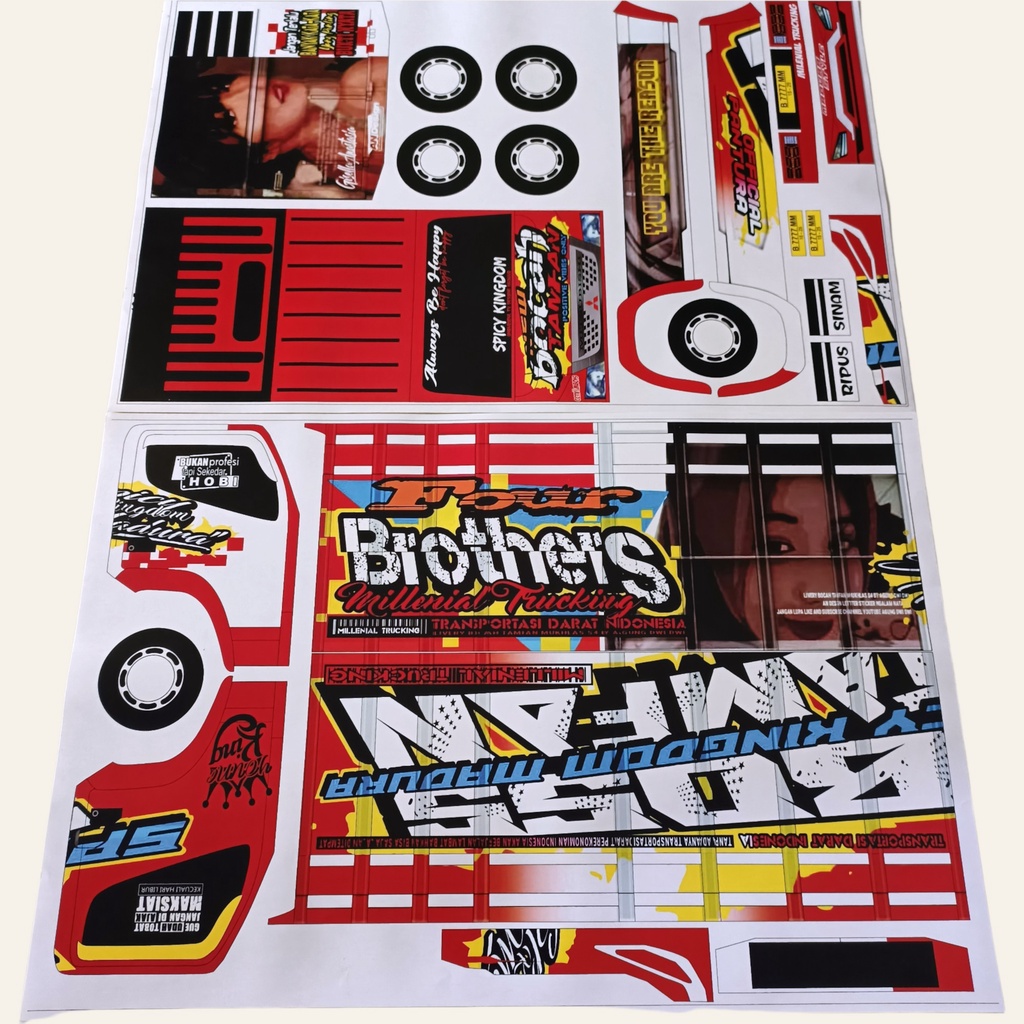 Jual Pola Miniatur Truk Oleng/Sticker Untuk Merakit Truck Oleng ...