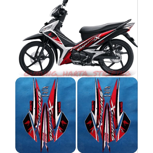 Jual Striping Stripe Stiker Lis Les Body Motor Full Set New Honda Supra ...