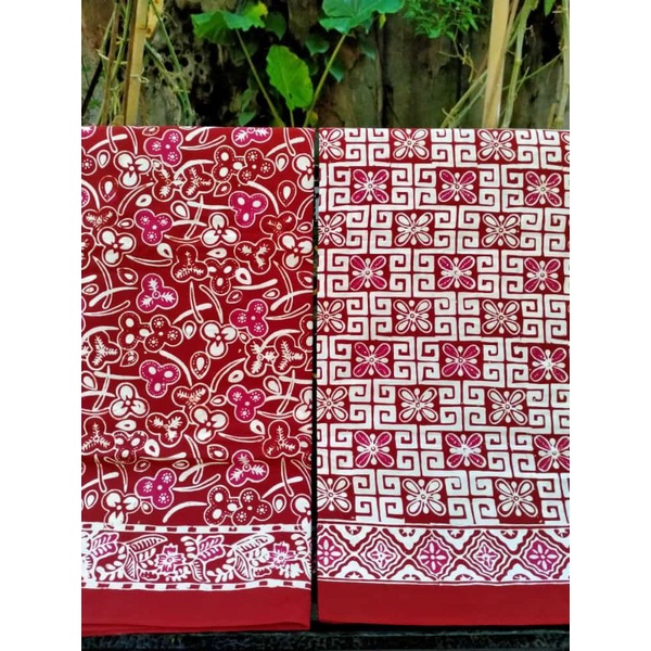 Jual Kain Batik Solo Cap wonogiren motif daun kotak | Shopee Indonesia