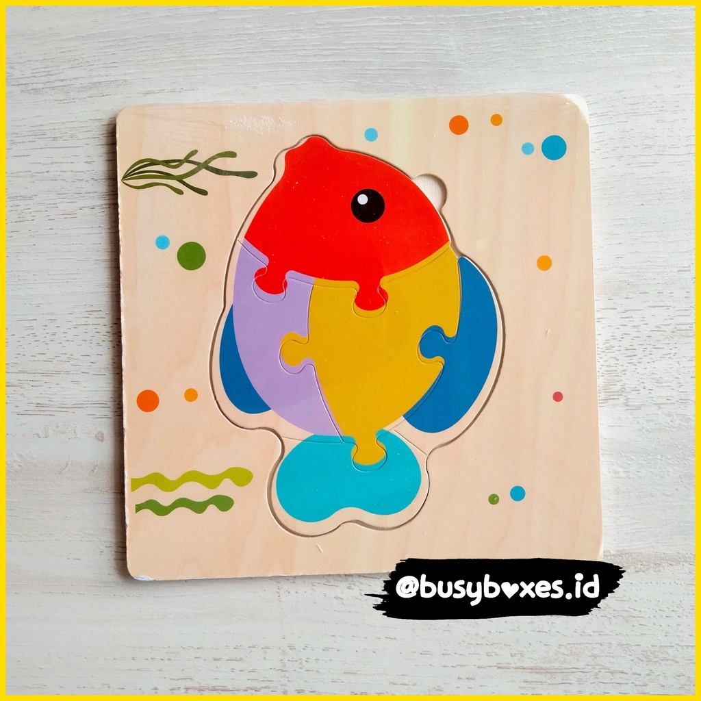Jual [busyboxes.id]mainan edukasi puzzle ikan wooden puzzle wooden toys ...