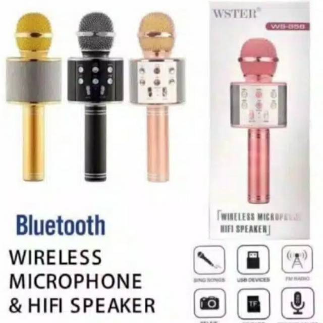 Jual Mic karaoke mikrofon original wireless BLUETOOTH Mic SMULE ERRLY WSTER W-STER WS858 ...