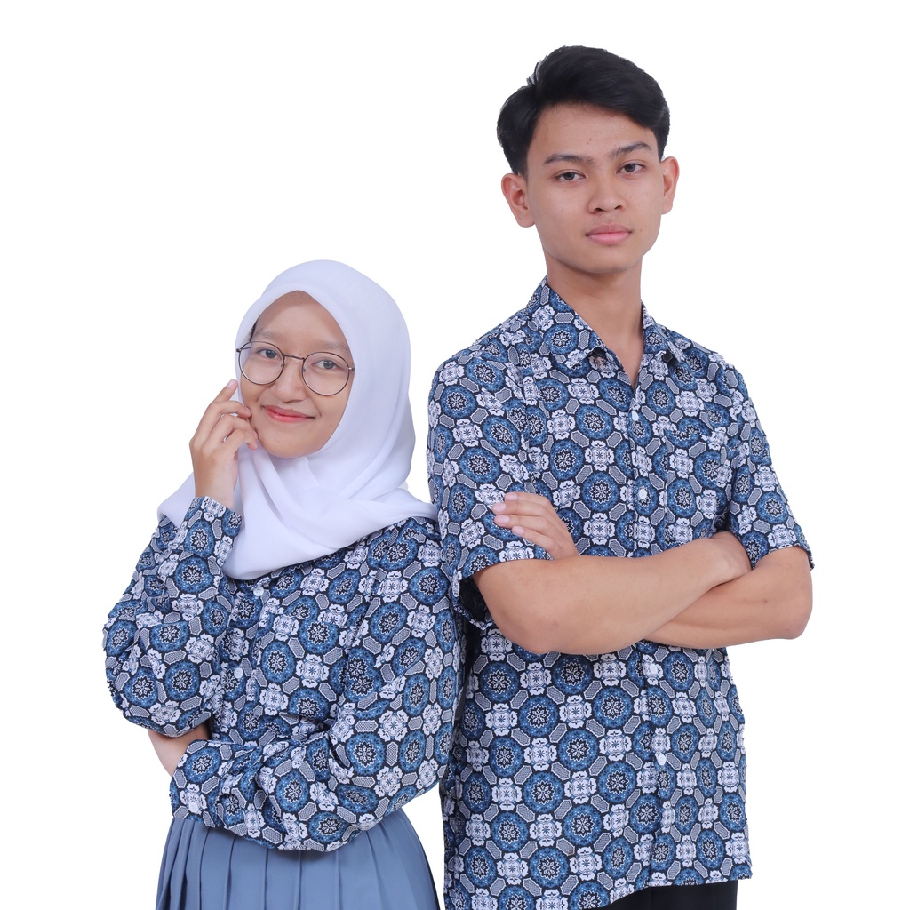 Jual Baju Batik Sekolah SMA / MA Motif Bunga Matahari | Shopee Indonesia
