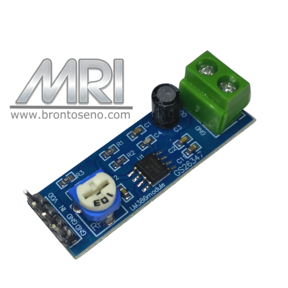 Jual LM386 Audio Amplifier Module 5V-12V with Adjustable volume control ...