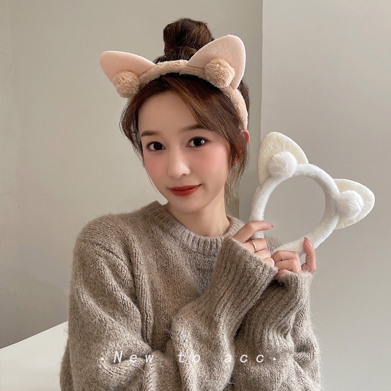 Jual Town Shell Cute Cat furry headband / bando kucing korea / head ...