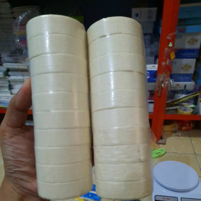 Jual [1 roll] isolasi kertas masking tape kecil tipis isi 10 pcs ...
