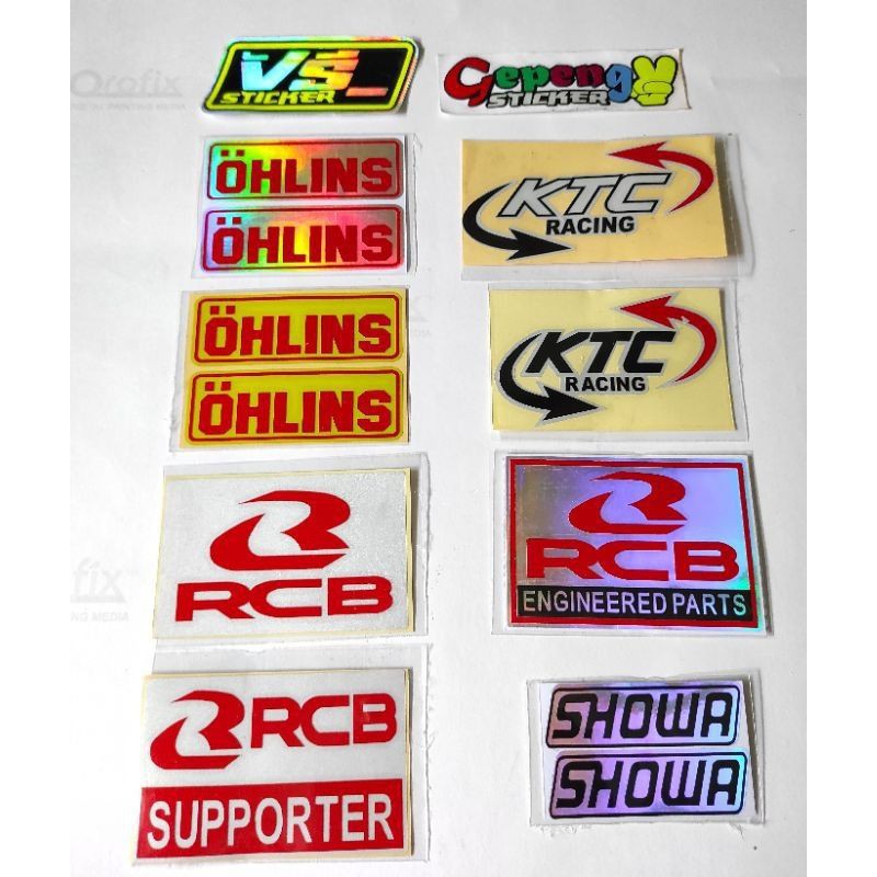 Jual Sticker cutting Shock motor Racing Boy RCB ohlins Ktc Showa ...