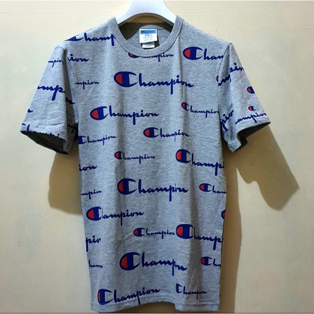 Jual Champions AOP script T-shirt - Mens - Oxford grey | Shopee Indonesia