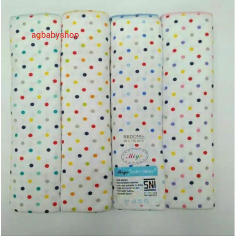 Jual 4 pcs bedong baby miyo polkadot atau garis | Shopee Indonesia