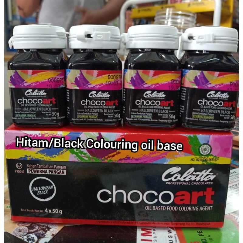 Jual 50ml Food colouring Black oil base/Pewarna makanan Hitam/pewarna ...