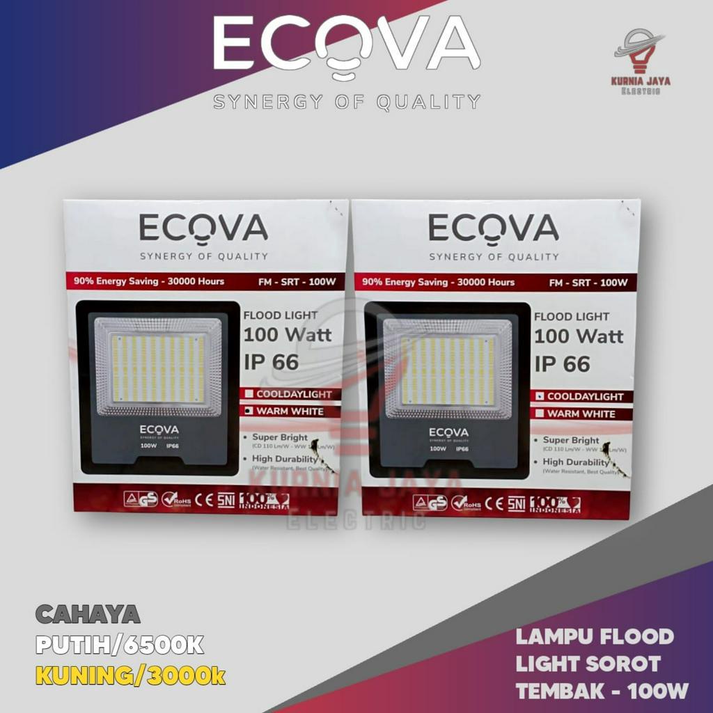 Jual ECOVA Lampu Sorot Flood Light 100W SMD Putih/Kuning | Shopee Indonesia