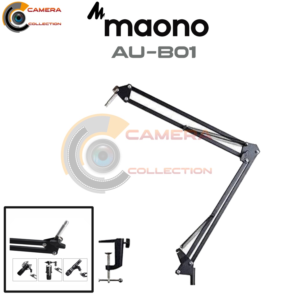 Jual Maono AU-B01 Microphone Suspension Boom Scissor Arm Stand | Shopee ...