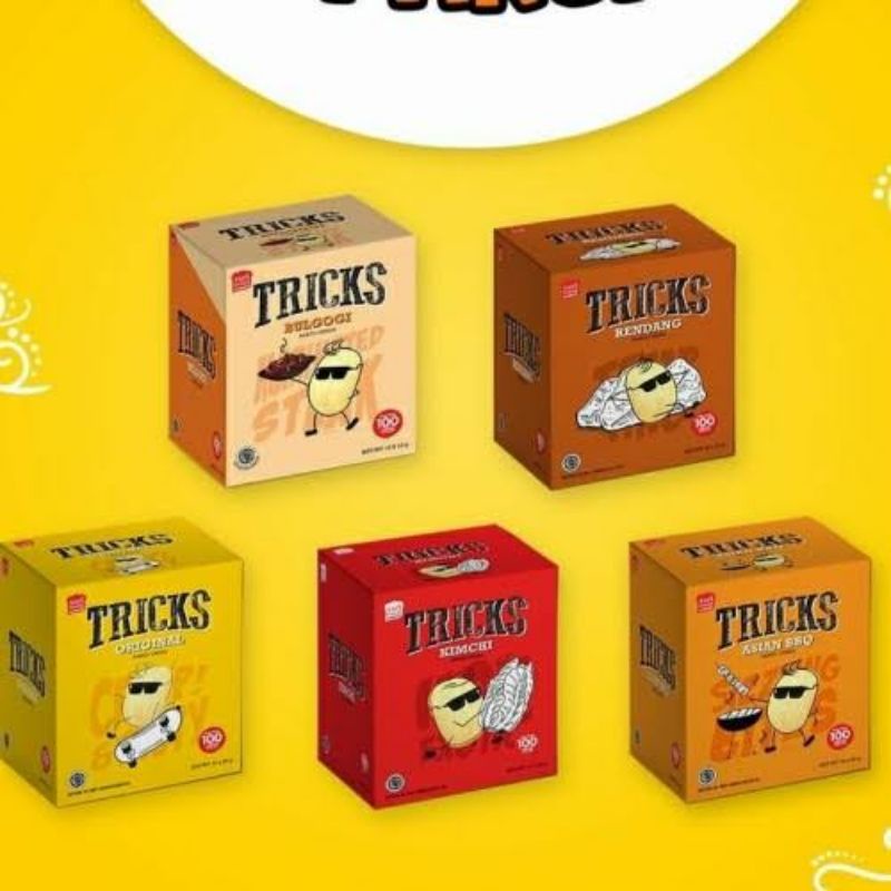 Jual TRICK SNACK BAKED CRISPS KENTANG RASA ORIGINAL/KIMCHI/BBQ/RENDANG ...
