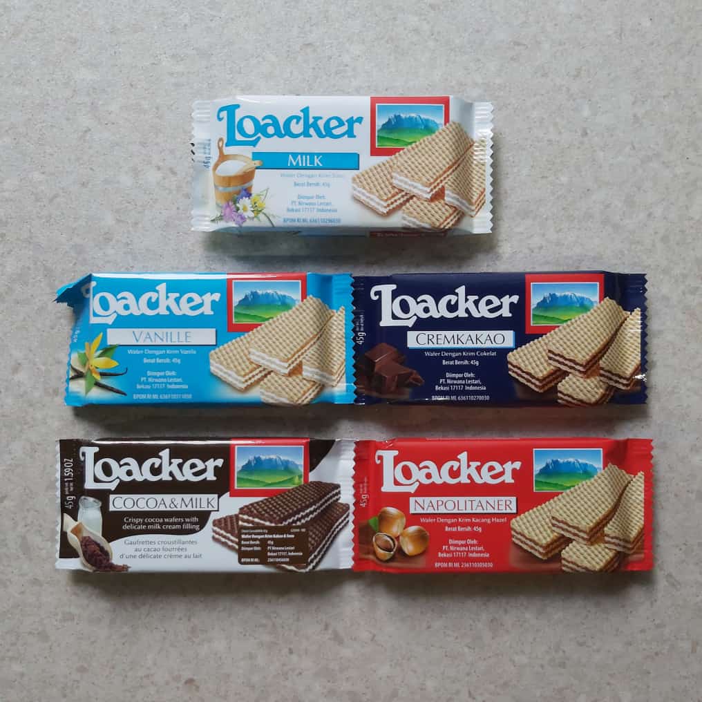Jual LOACKER Wafer Italy 45gram All Varian Rasa Milk Cremkakao ...