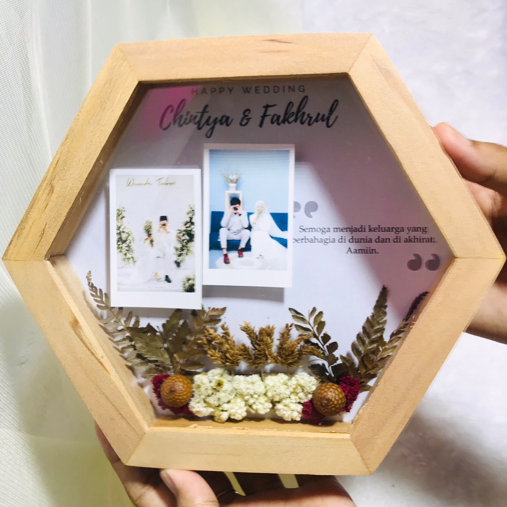 Jual 3D Gift | Mahar | Kado | Hexagonal Wooden Frame - Ucapan Selamat/Wisuda/Ulang Tahun ...