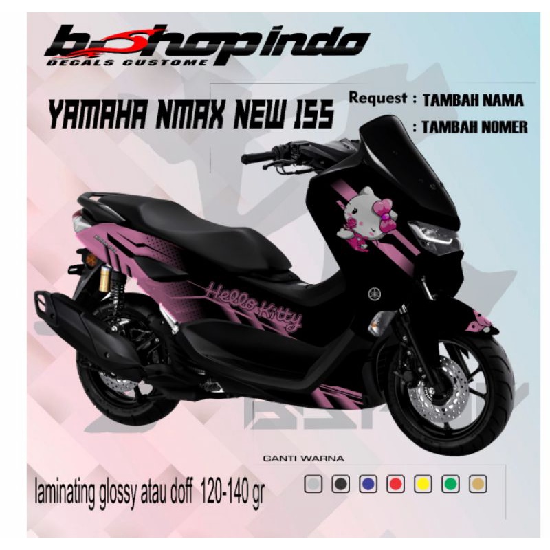 Jual Sticker Decal New Nmax Full Body Hello Kitty Gradasi Pink hitam ...