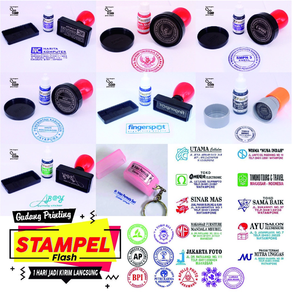 Jual Stempel Perusahaan, logo, nama tandatangan, lunas stample flash ...