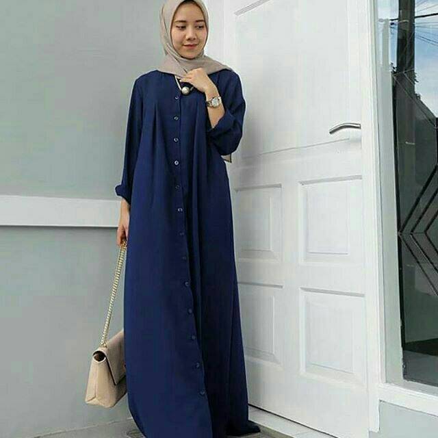 Jual Seya dress Navy by Azmiza | Shopee Indonesia