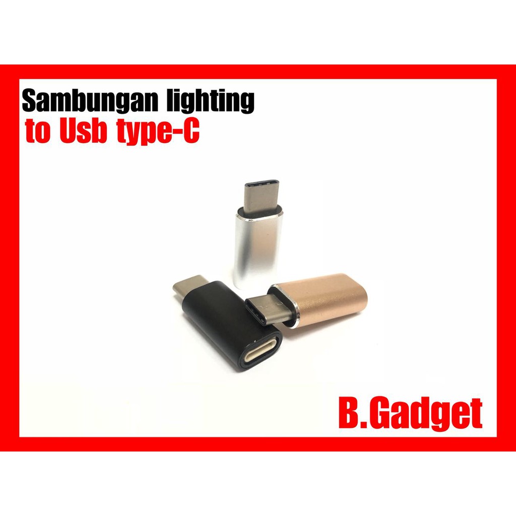 Jual SAMBUNGAN DARI Lighting USB KE USB TYPE C Converter lighting to ...