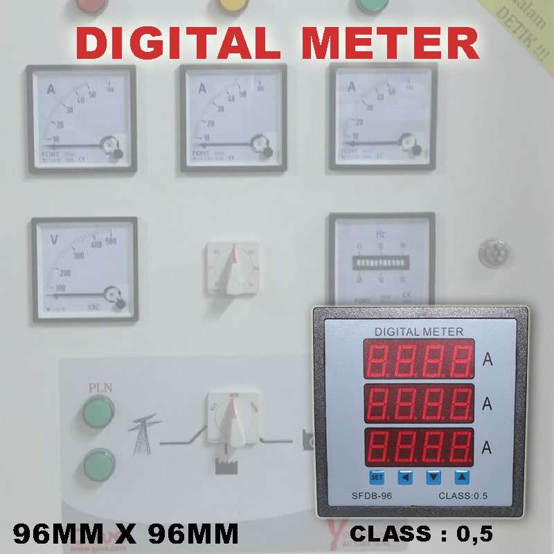 Jual EELIC DIG-METER Panel Digital Meter Alat ukur Ampere (A) Voltase ...