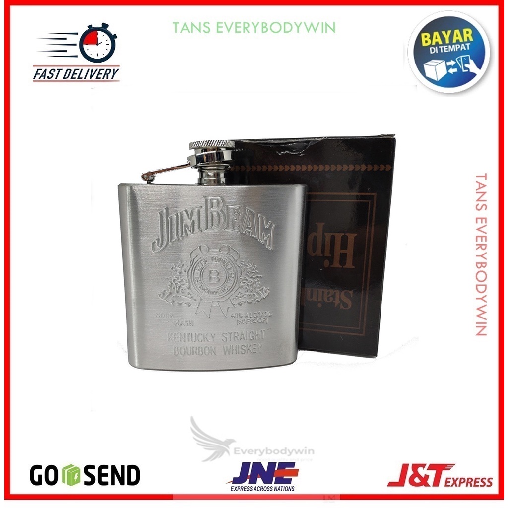 Jual BOTOL MINUM WINE FLASK KOTAK 7OZ BOTOL TRAVELLING JALAN PRAKTIS ...