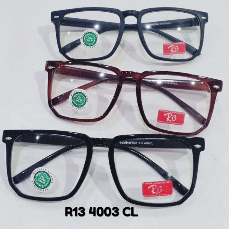 Jual Kacamata Pria Wanita Lensa Bening Anti Debu R13 4003 CL Frame ...