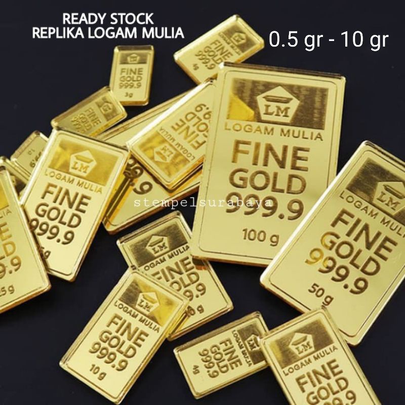 Jual 0.5-10gr Replika logam mulia bahan mahar mirror akrilik LM new ...