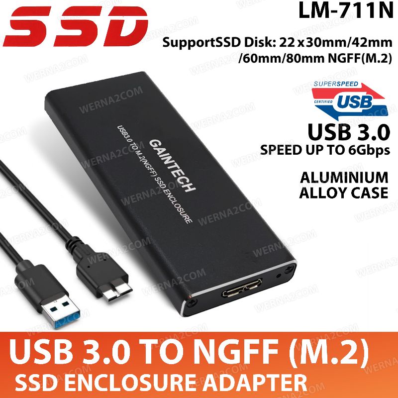 Jual GAINTECH USB 3.0 to SSD M.2 NGFF Case Enclosure | Shopee Indonesia