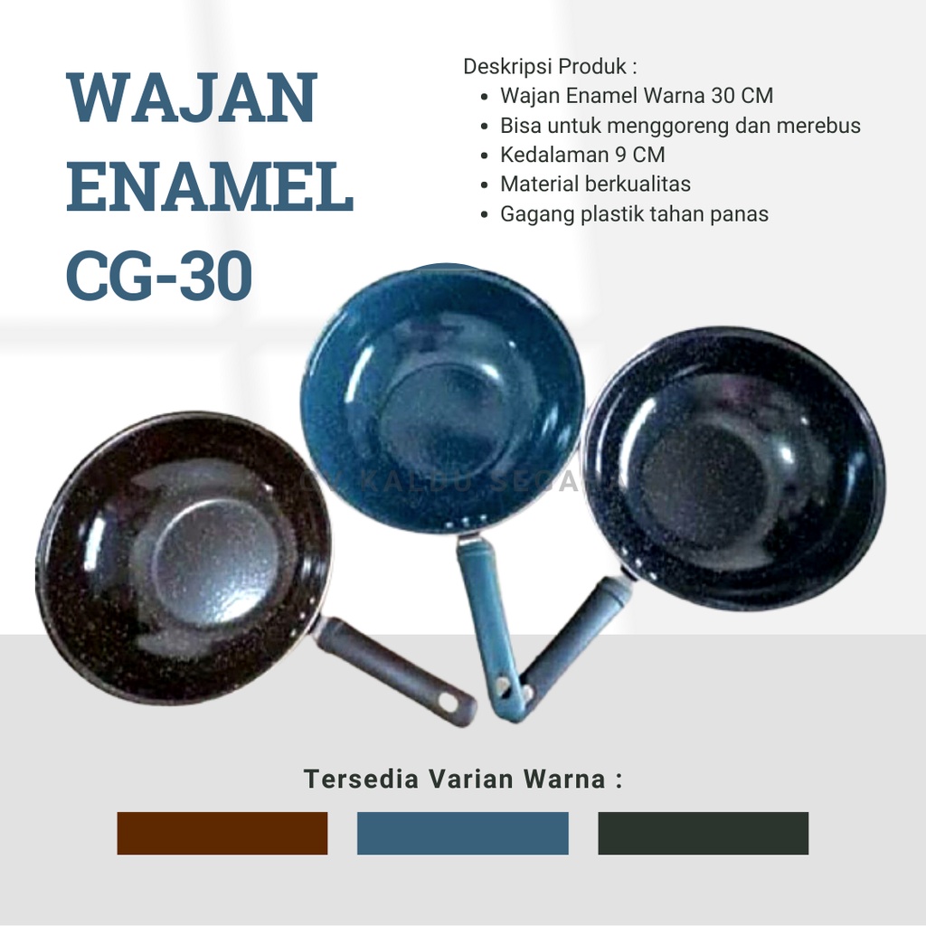 Jual Wajan Penggorengan Enamel Anti Lengket CG-30 (Tambahan Dus Bubble ...