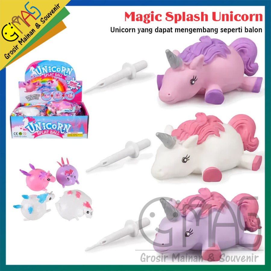 Jual Magic Splash Unicorn balon karet unicorn mainan remas stress ...