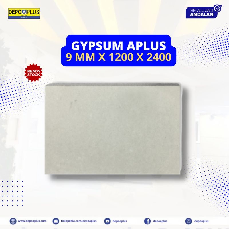 Jual Papan Plafon Gypsum Gipsum Aplus 9mm x 1200 x 2400 | Shopee Indonesia