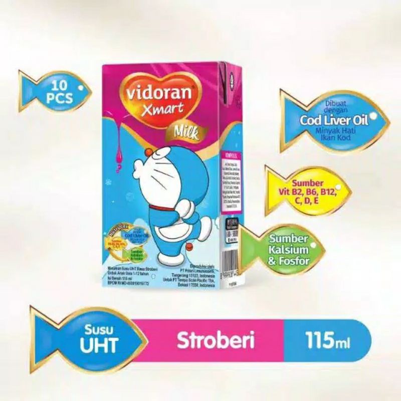 Jual susu vidoran smart uht rasa strawbery mini | Shopee Indonesia